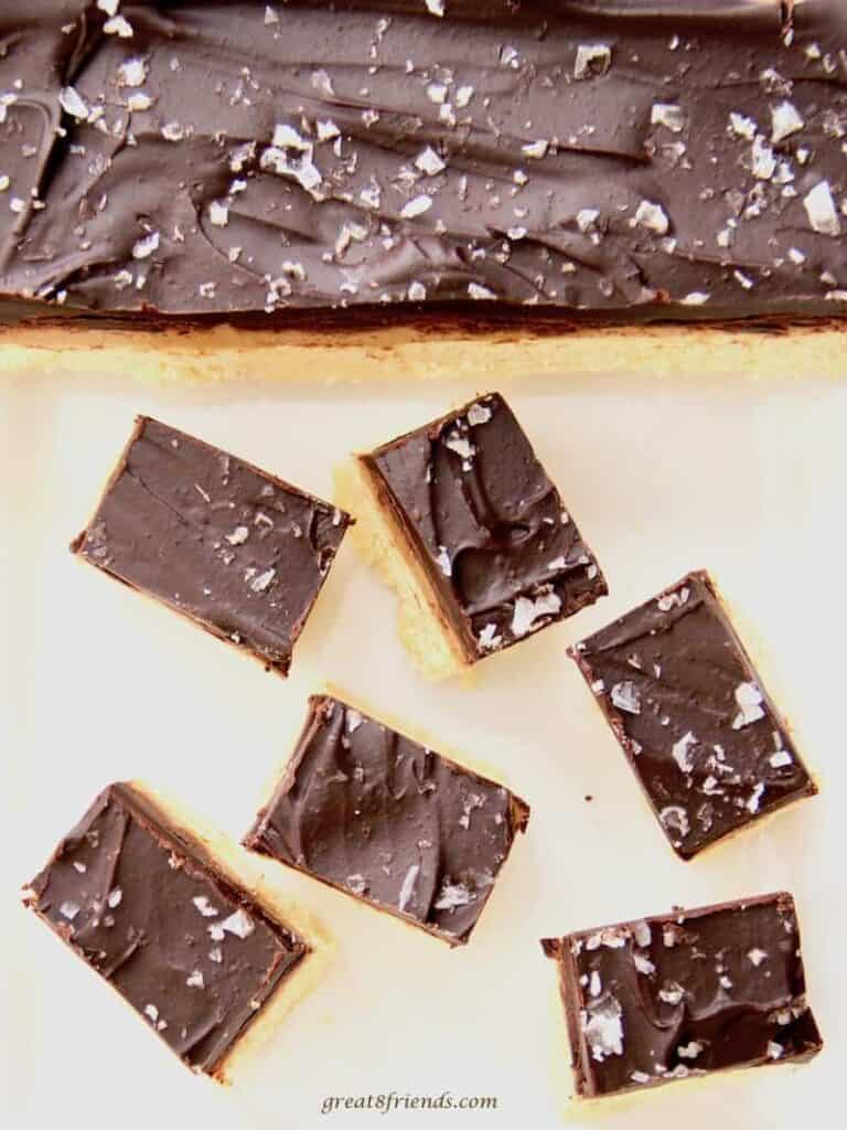 Caramel Chocolate Shortbread Bars - Great Eight Friends