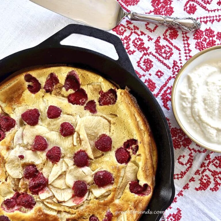 Apple Berry Dutch Baby with Ricotta Cream Recipe - Great Eight Friends