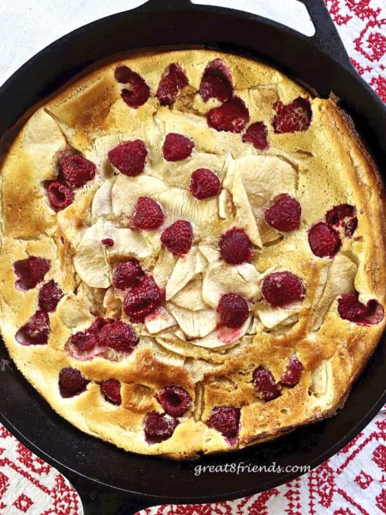 Apple Berry Dutch Baby with Ricotta Cream Recipe - Great Eight Friends