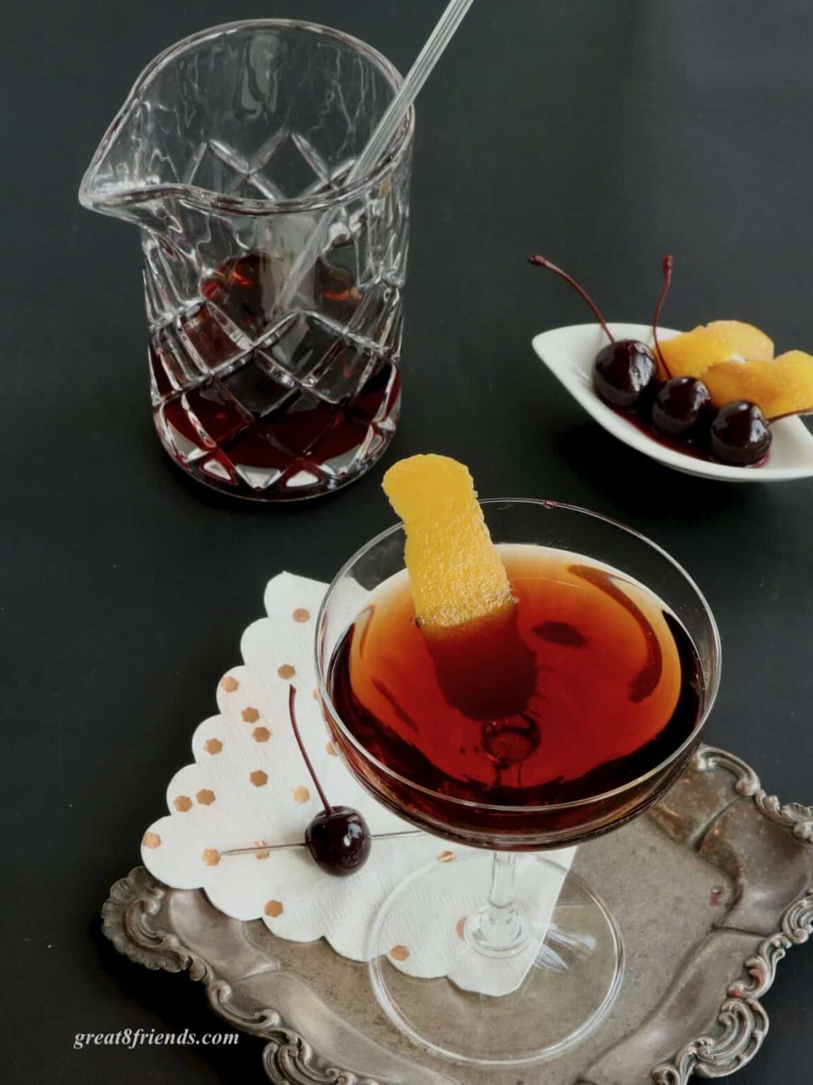 The Cherry Manhattan Cocktail - Great Eight Friends