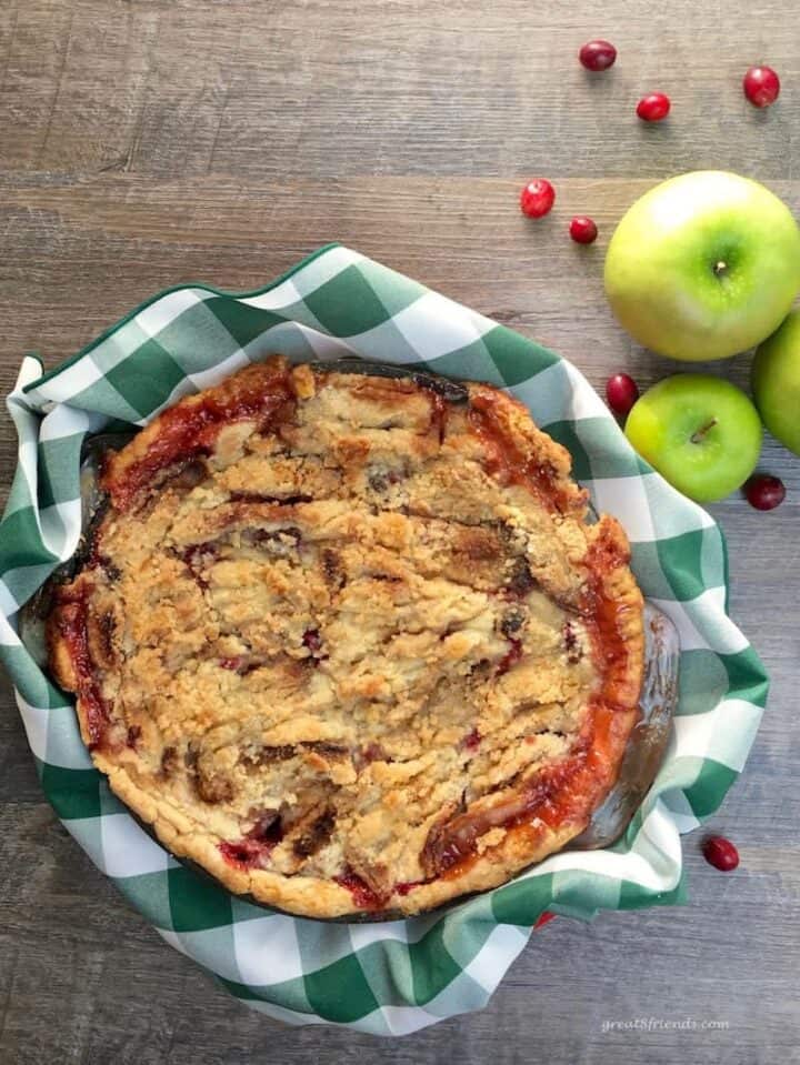 Tangy and Tasty French Apple Cranberry Pie - Great Eight Friends