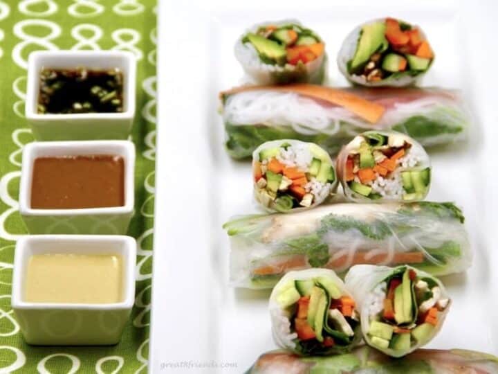 Easy Fresh Veggie Spring Rolls - Great Eight Friends