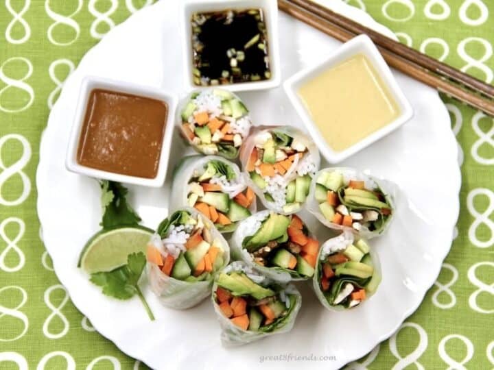 Easy Fresh Veggie Spring Rolls - Great Eight Friends