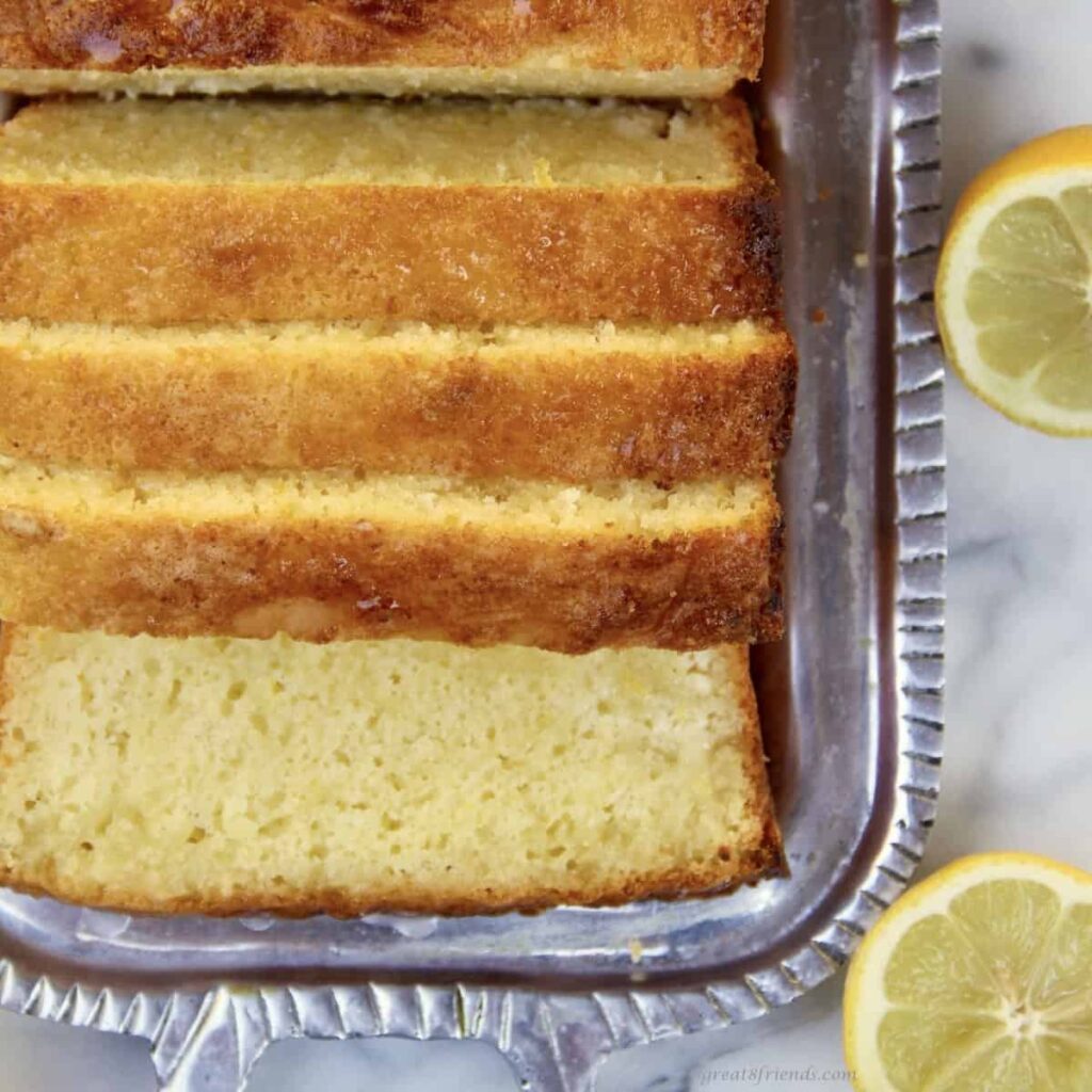 Lemon Ricotta Pound Cake with a Lemon Glaze - Great Eight Friends
